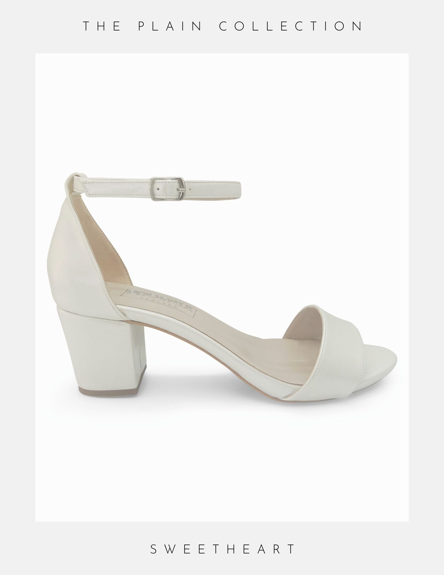 Sweetheart Plain Low Block Heel Bridal Shoes – Phoenix England